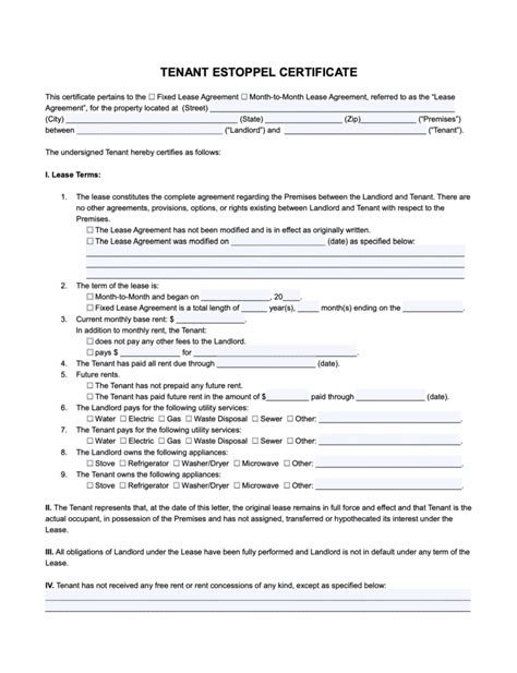 5 Best Free Estoppel Certificate Templates