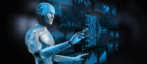 Ai Robot With Big Data Analytics Dashboard For Business And Technology