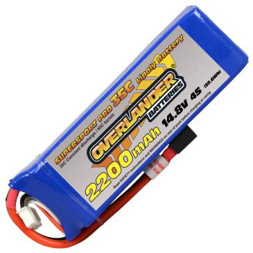 Overlander 2200mah 4s 148v 35c Lipo Battery Overlander Supersport