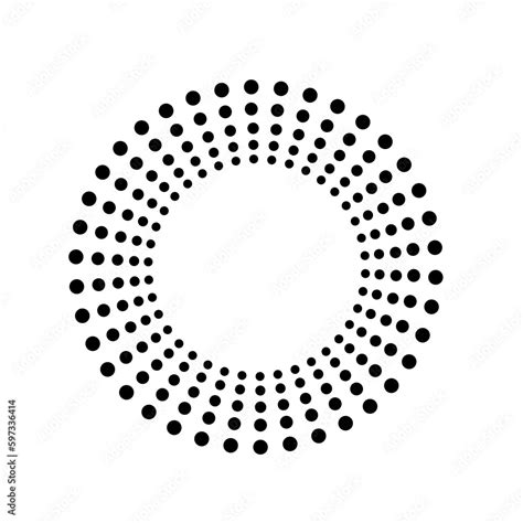 Abstract Circular Dot Texture Pattern With Ascending Size From Centre To Outside Background