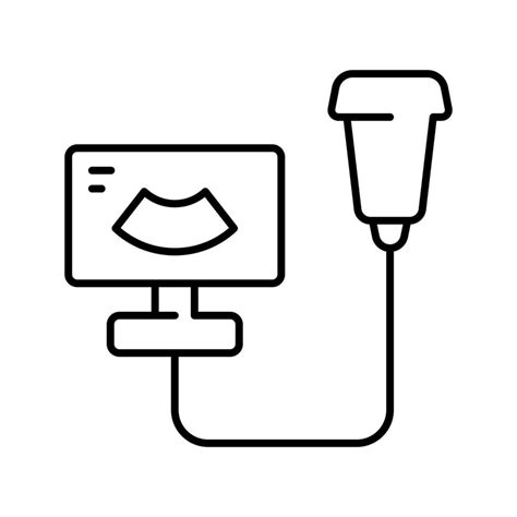 Ultrasound Examination Icon Healthcare And Ultrasonography Line Symbol
