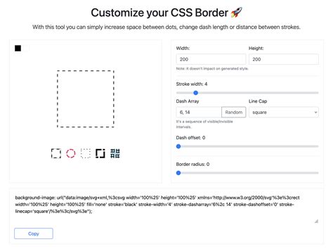 Css Control The Dashed Border Stroke Length And Distance Between