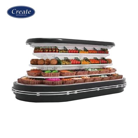 Commercial Vegetable And Fruits Display Refrigerator Showcase For Supermarket Create