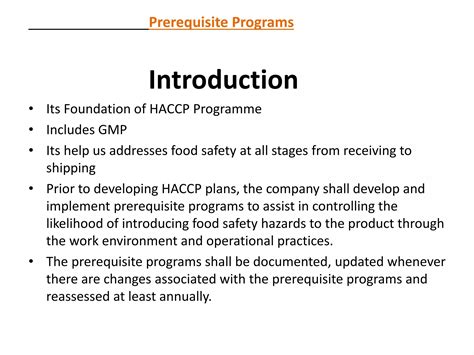 Prerequisite Programs Pptx