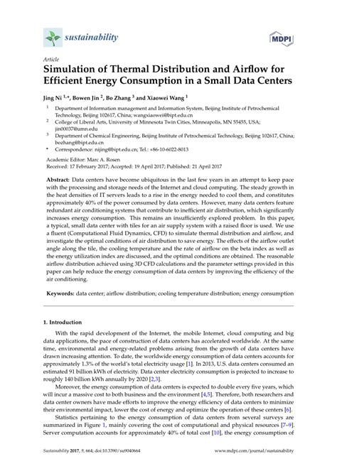 Pdf Simulation Of Thermal Distribution And Airflow For Efficient