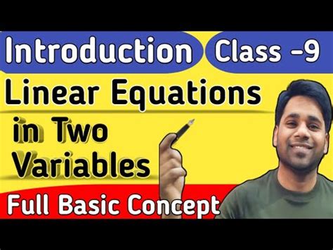 Linear Equations In Variables Chapter Class Math Linear Equations Introduction