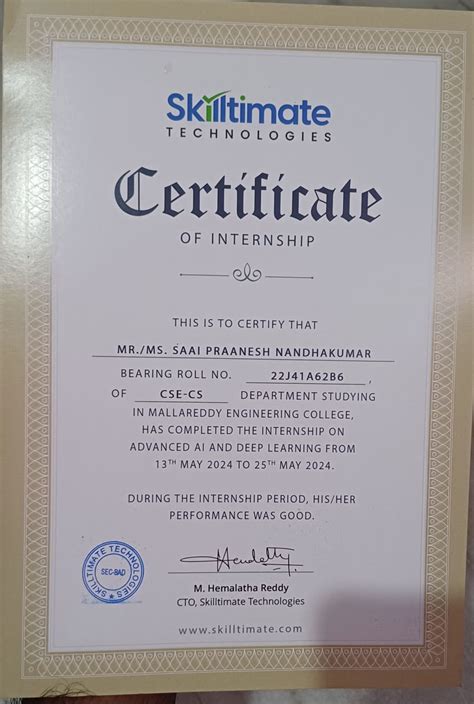 Saai Praanesh On Linkedin Internship Artificialintelligence Java