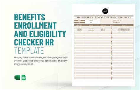 Benefits Enrollment And Eligibility Checker Hr Template In Excel