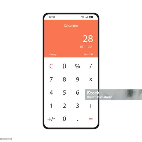 Mobile Calculator Smartphone Interface Vector Template Stock Illustration Download Image Now
