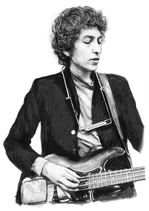 Bob Dylan Black And White Drawing