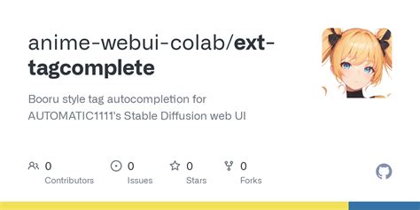 Github Anime Webui Colab Ext Tagcomplete Booru Style Tag