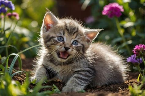 Premium Photo Pair Of Playful Kittens Playing In The Garden