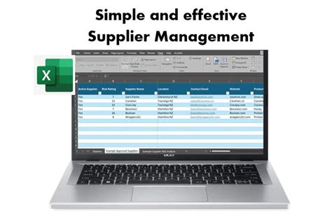 Supplier Management Excel Template Instant Digital Download With