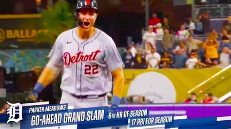 Parker Meadows Go Ahead Grand Slam In 9th Inning Tigers Vs Padres 2024 Mlb Highlights Youtube