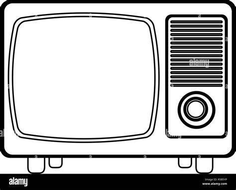 Old Vintage Television Black And White Stock Vector Image And Art Alamy