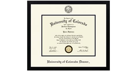 University Of Colorado Denver Diploma Frame Church Hill Classics