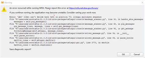 This Problem Occurs Every Time I Run Mfix Even With The Case Model