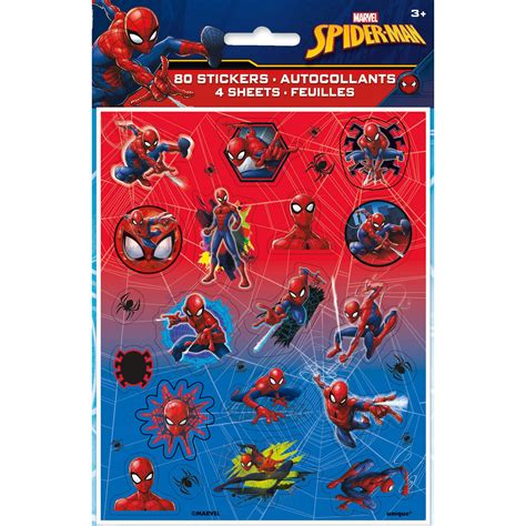 Spiderman Officially Licensed Sticker Sheets 4 Pc Party City