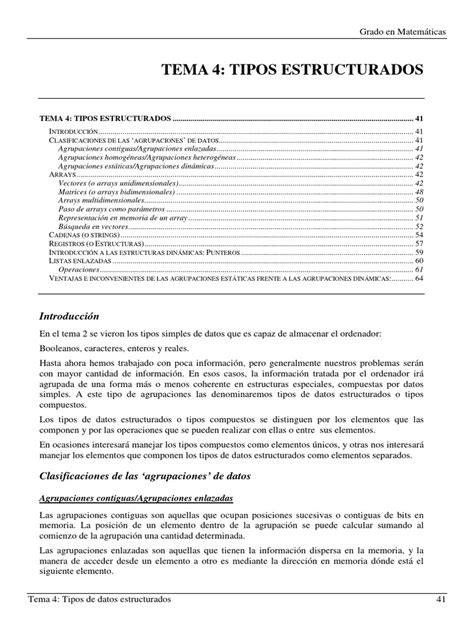 Tema 4 Tipos Estructurados00 Pdf Puntero Programación De Computadora C