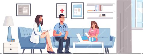 Premium Photo A Cartoon Illustration Of A Doctor And His Wife On A Couch