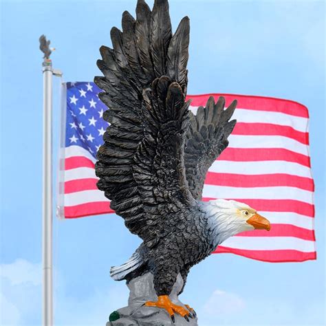 Karliobe Eagle Flag Pole Topper 12 Bald Eagle Flag Topper