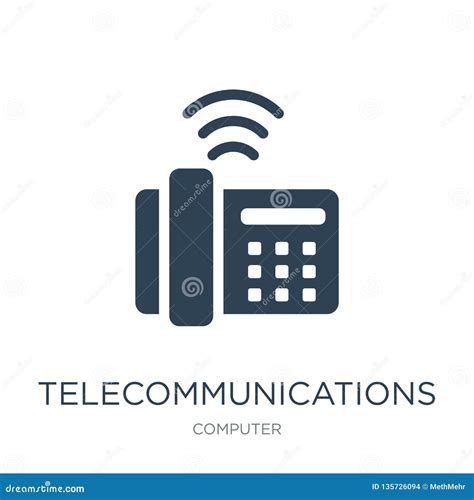 Telecommunications Icon In Trendy Design Style Telecommunications Icon Isolated On White