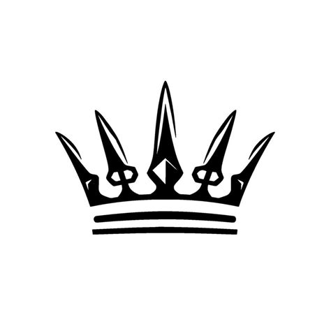 Bold Black And White Illustration Of A Royal Crown With Sharp Spikes On