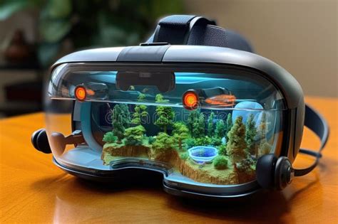 Virtual Reality Headset Displaying Ai Assistant Stock Illustration