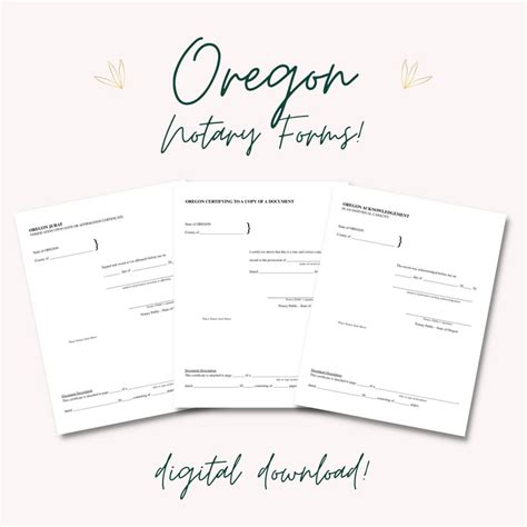 Oregon Jurat Acknowledgment And Certified Photocopy Forms For Etsy
