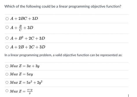 Solved Which Of The Following Could Be A Linear Programming Chegg