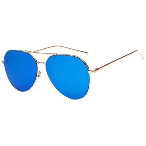 Women Pilot Mirror Uv400 Sunglasses Aviation Metal Frame Sun Glasses Blue C818279q8x9