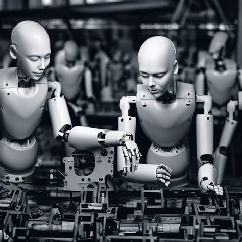 Workers Being Assembled In A Factory Rweirddalle