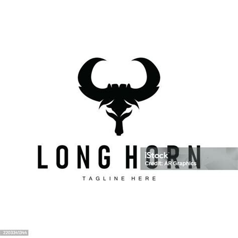 Longhorn 로고 실루엣 디자인 농장 상징의 일러스트 빈티지 간단한 템플릿 개념 고기에 대한 스톡 벡터 아트 및 기타 이미지 고기 군 보안관 긴 Istock