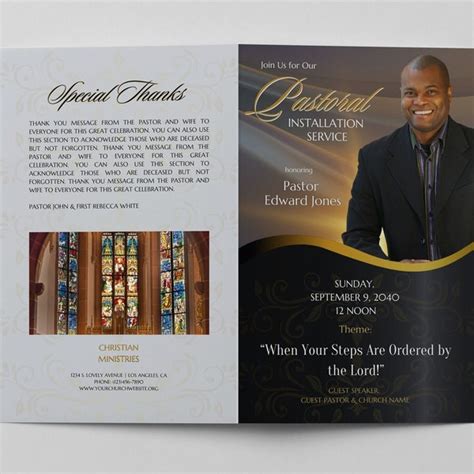 Pastor Installation Program Template Etsy