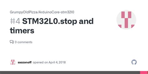 Stm32l0stop And Timers · Issue 4 · Grumpyoldpizzaarduinocore Stm32l0 · Github