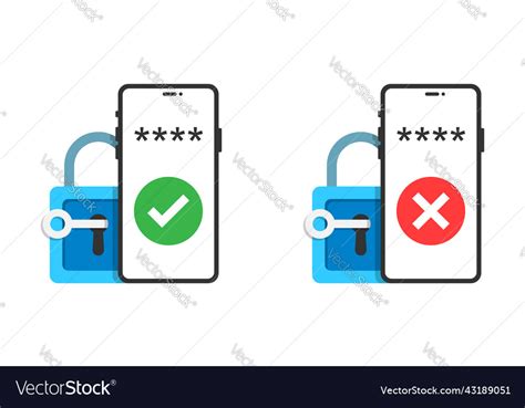 Password Protection Icon In Flat Style Royalty Free Vector