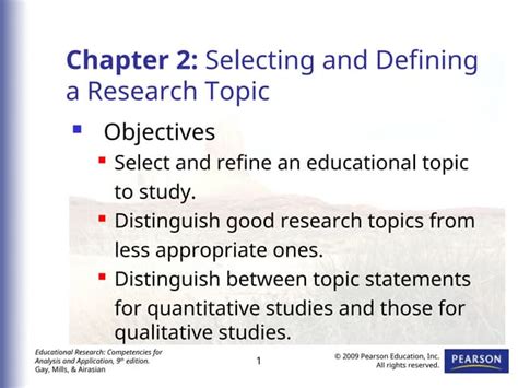Selecting And Defining A Research Topic Ppt