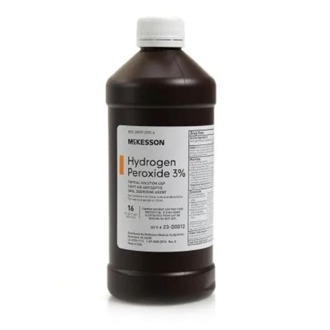 Mckesson Hydrogen Peroxide Topical Solution Topical Liquid 3 Strength Antiseptic 16 Oz