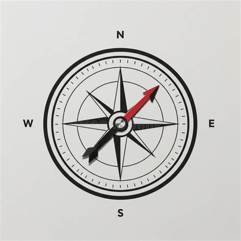A Detailed Compass Rose With Cardinal Directions Marked As N E S And