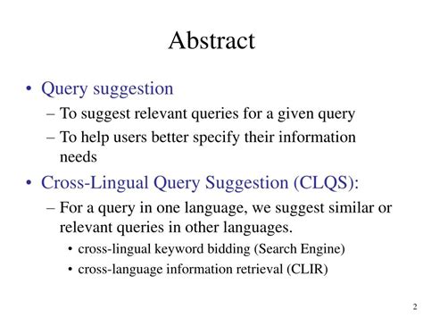 Ppt Cross Lingual Query Suggestion Using Query Logs Of Different Languages Powerpoint
