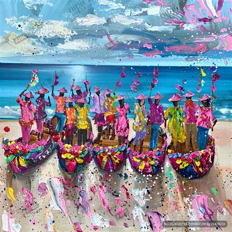 Ai创作图祭海节 传统花船 海边民族习俗 采莲船跑旱船 祭海仪式 福佬龙船舞 渔民娶亲舞 扭秧歌装饰 闽南风俗送王船 划旱花船 渔民婚庆场景