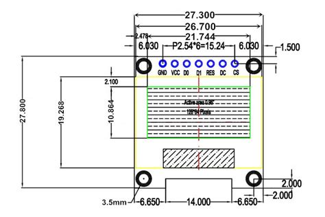 0 96 128x64 monochrome graphic oled display module spi displaymodule