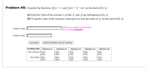 Solved Problem 8 Consider The Functions F1x X And