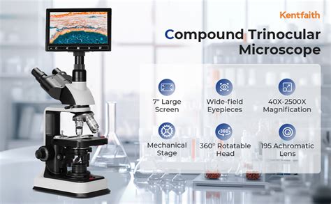 Trinocular Compound Microscope Australia 40x 2500x Kentfaith