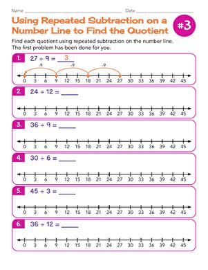 Using Repeated Subtraction On A Number Line To Find The Quotient 3