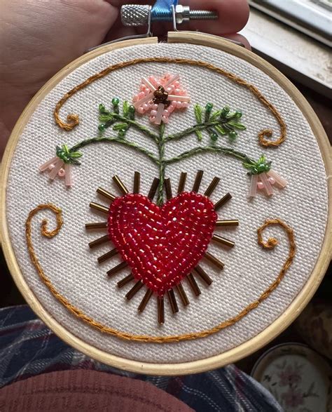 Handmade Embroidery Hoop Wall Art Embroidered And Beaded Wall Decor