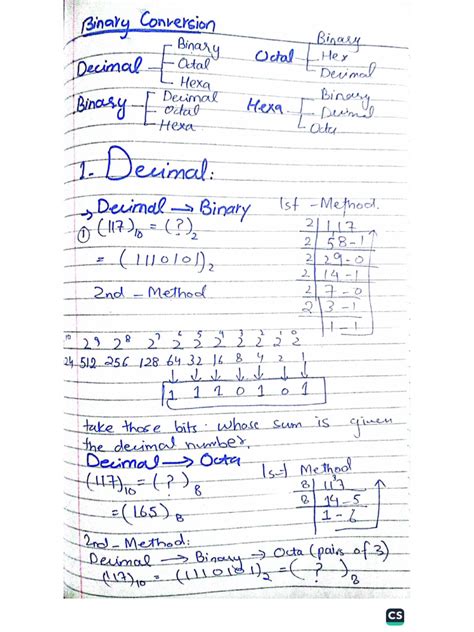 number system conversions pdf