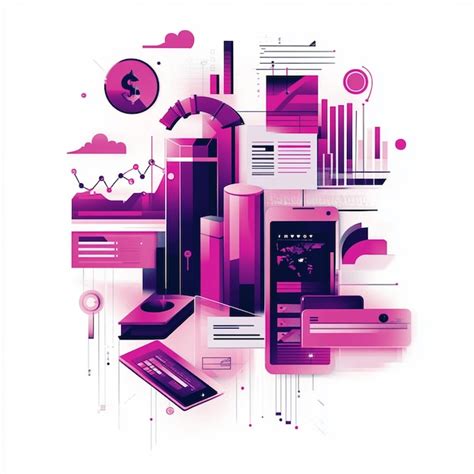 A Colorful Poster With A Bunch Of Pink And Purple Things In The