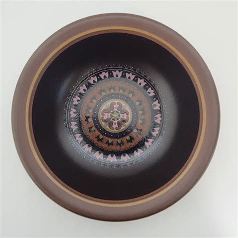 Vintage Mikasa Majorca Marrakech Brown Pink Stoneware Soup Cereal Bowl