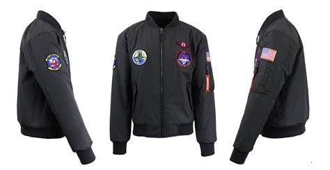 Mens Bomber Flight Jacket W Patches